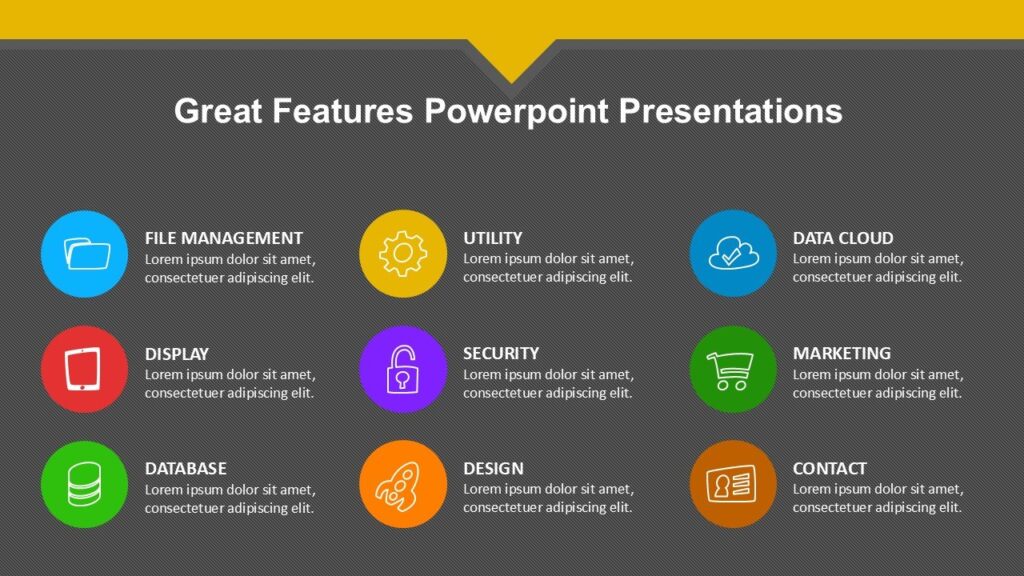 Great Features Powerpoint Presentations : 100% Editable PPTx