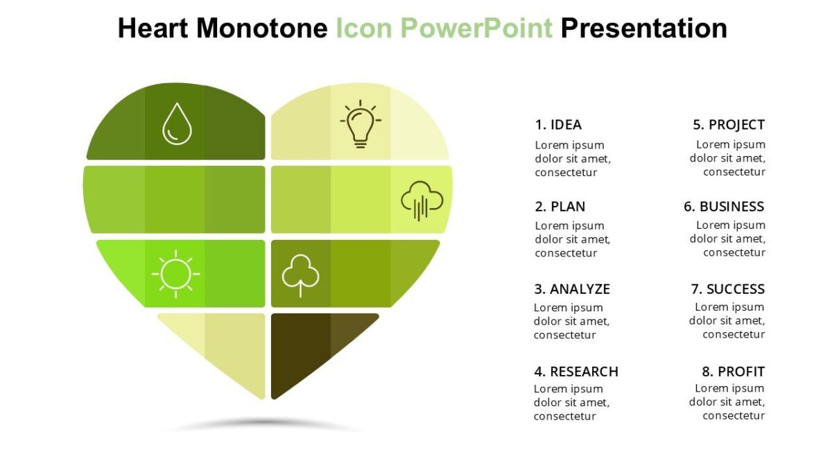 Heart Monotone Icon PowerPoint Presentation : 100% Editable PPTx