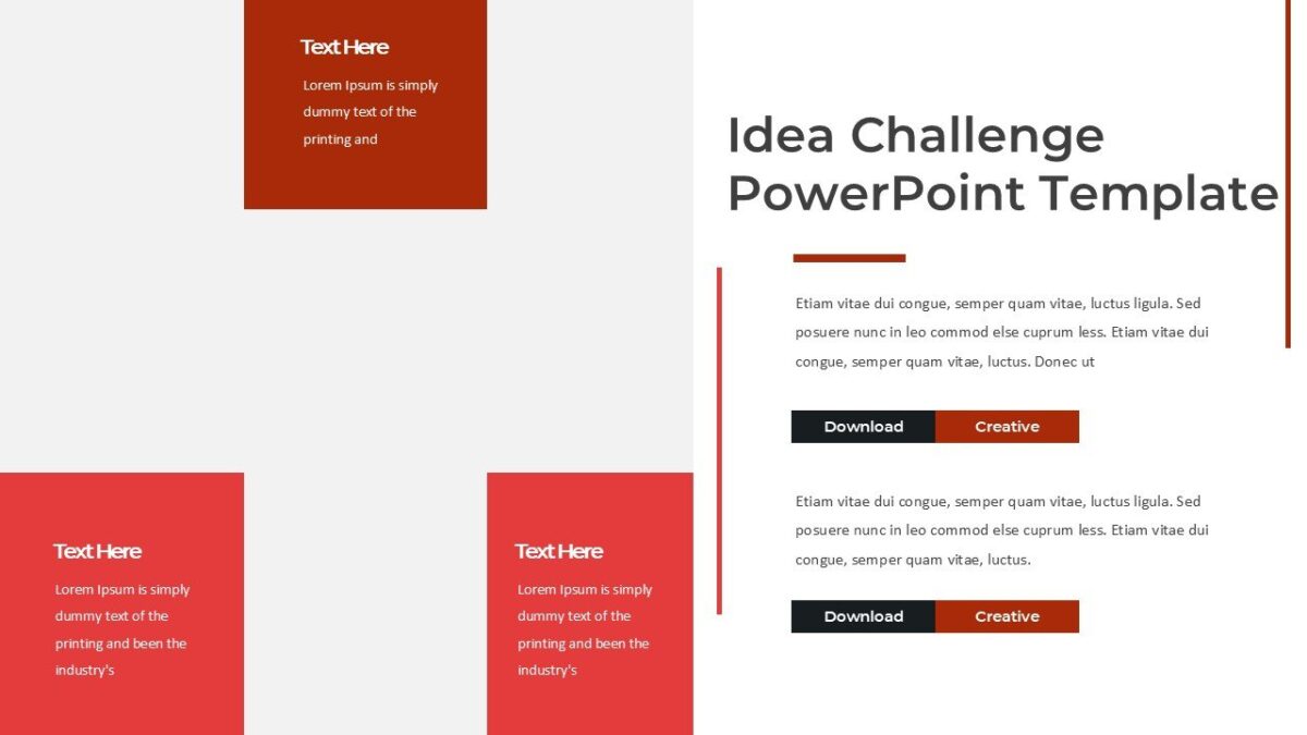 Idea Challenge PowerPoint Template : 100% Editable PPTx