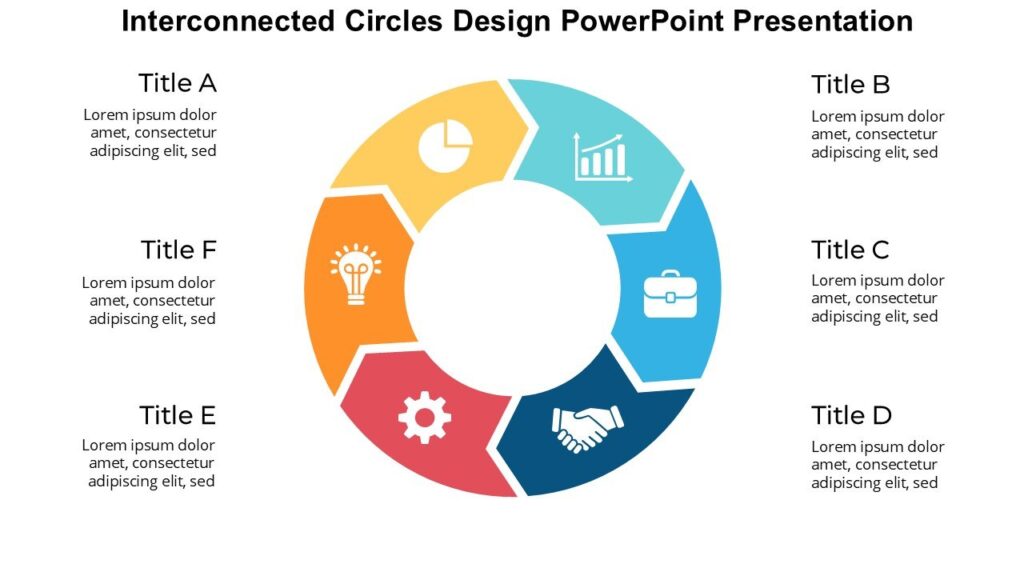 Interconnected Circles Design PowerPoint Presentation : 100% Editable PPTx