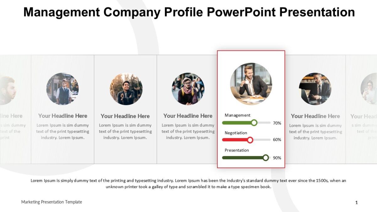 Management Company Profile PowerPoint Presentation : 100% Editable PPTx