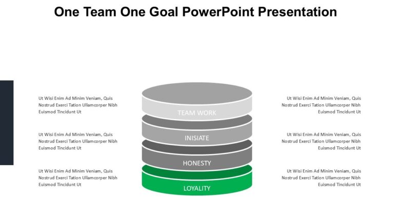 One Team One Goal PowerPoint Presentation : 100% Editable PPTx