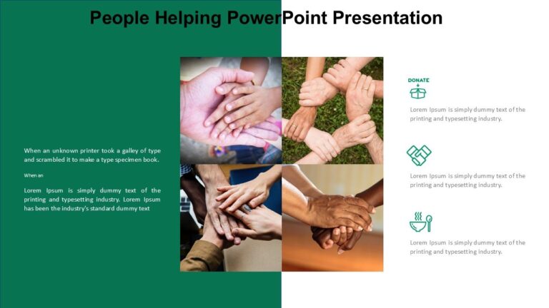 People Helping PowerPoint Presentation : 100% Editable PPTx