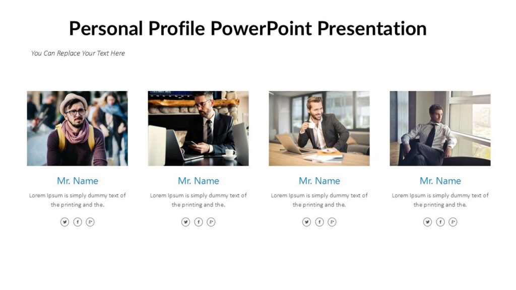 Personal Profile PowerPoint Presentation : 100% Editable PPTx