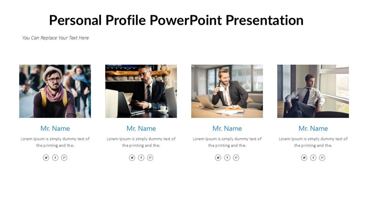 Personal Profile PowerPoint Presentation : 100% Editable PPTx