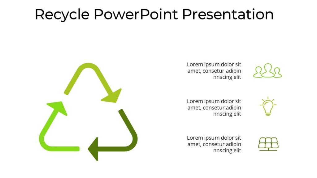 Recycle PowerPoint Presentation : 100% Editable PPTx