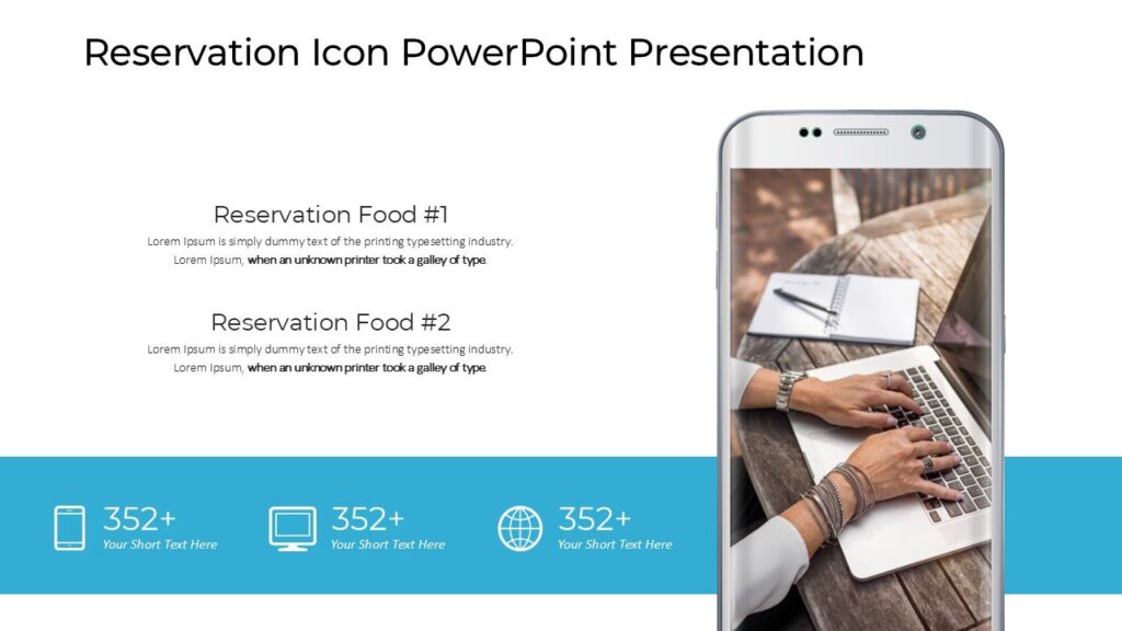 Reservation Icon PowerPoint Presentation : 100% Editable PPTx