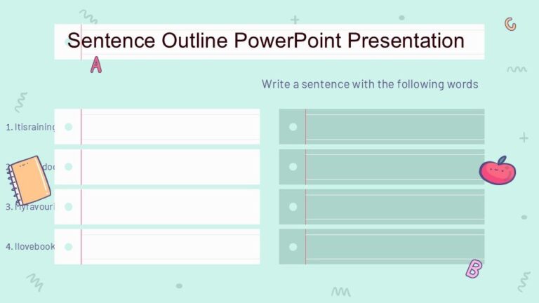 Sentence Outline PowerPoint Presentation : 100% Editable PPTx