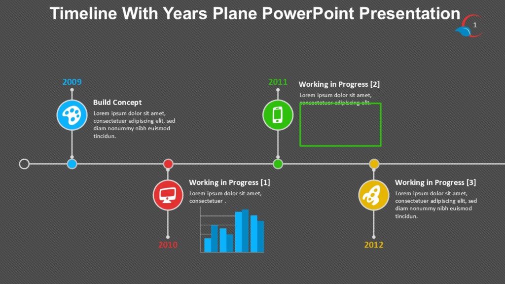 Timeline With Years Plane PowerPoint Presentation : 100% Editable PPTx