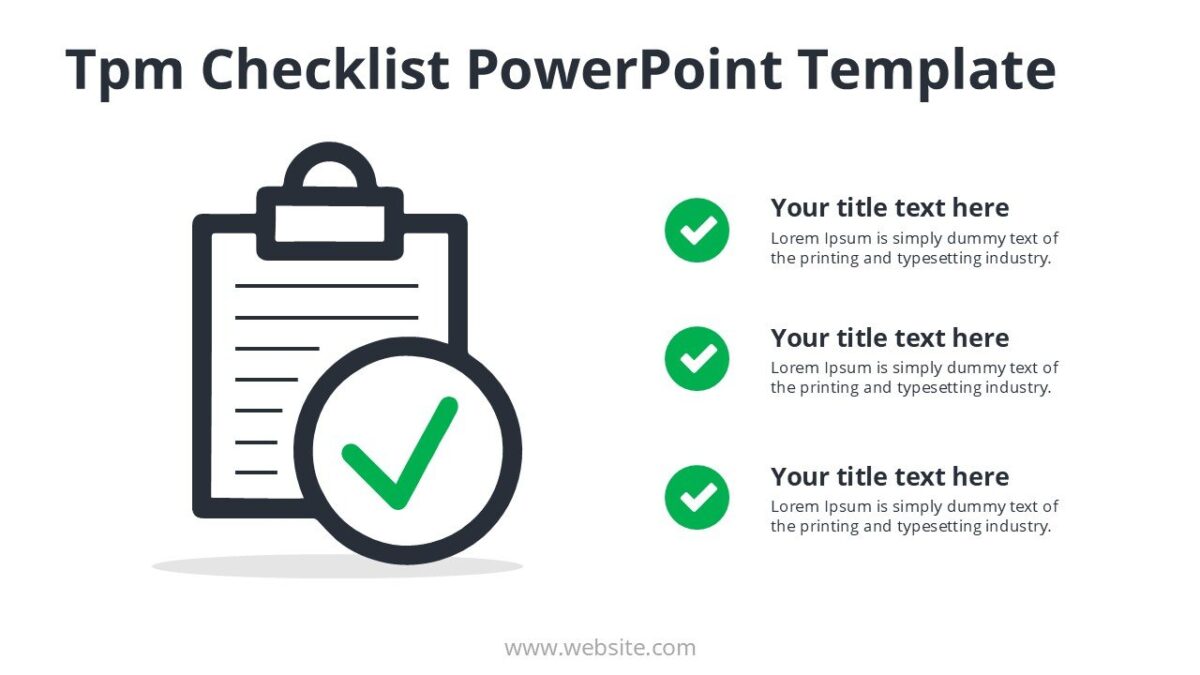 Tpm Checklist PowerPoint Template : 100% Editable PPTx