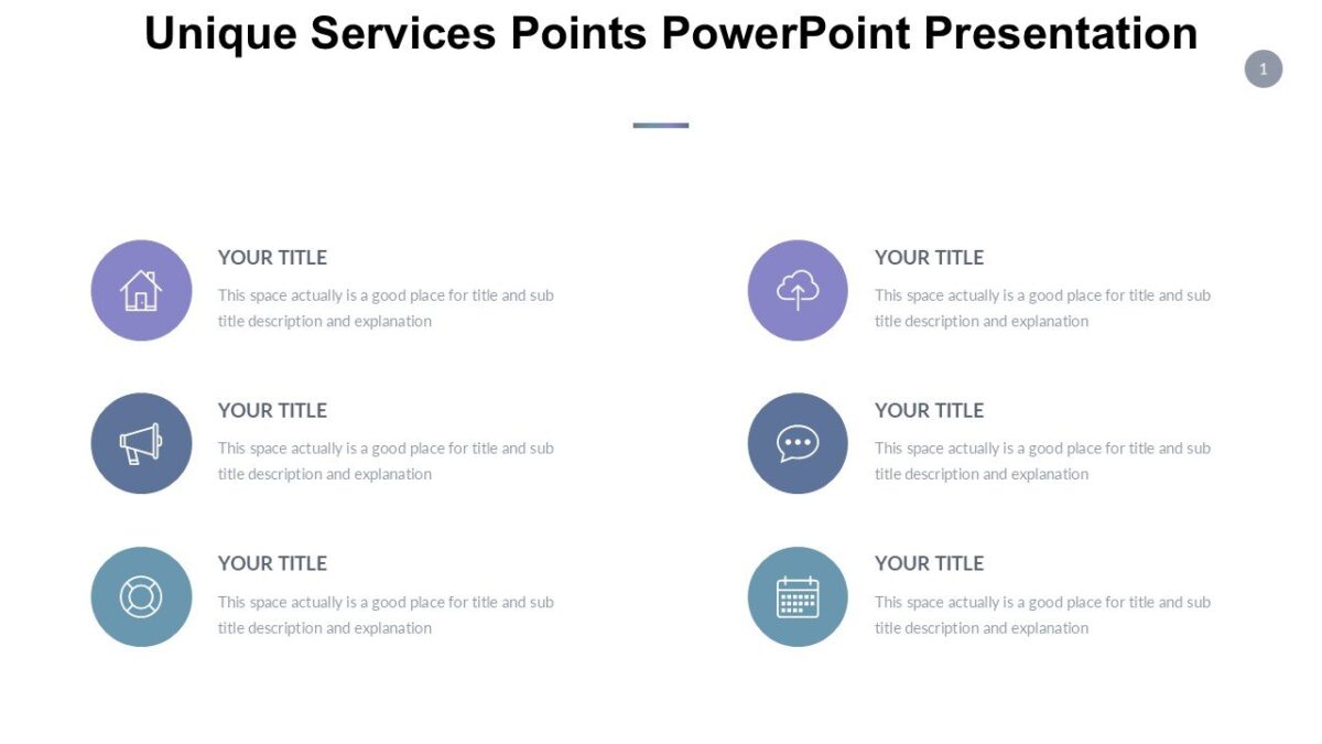 Unique Services Points PowerPoint Presentation : 100% Editable PPTx