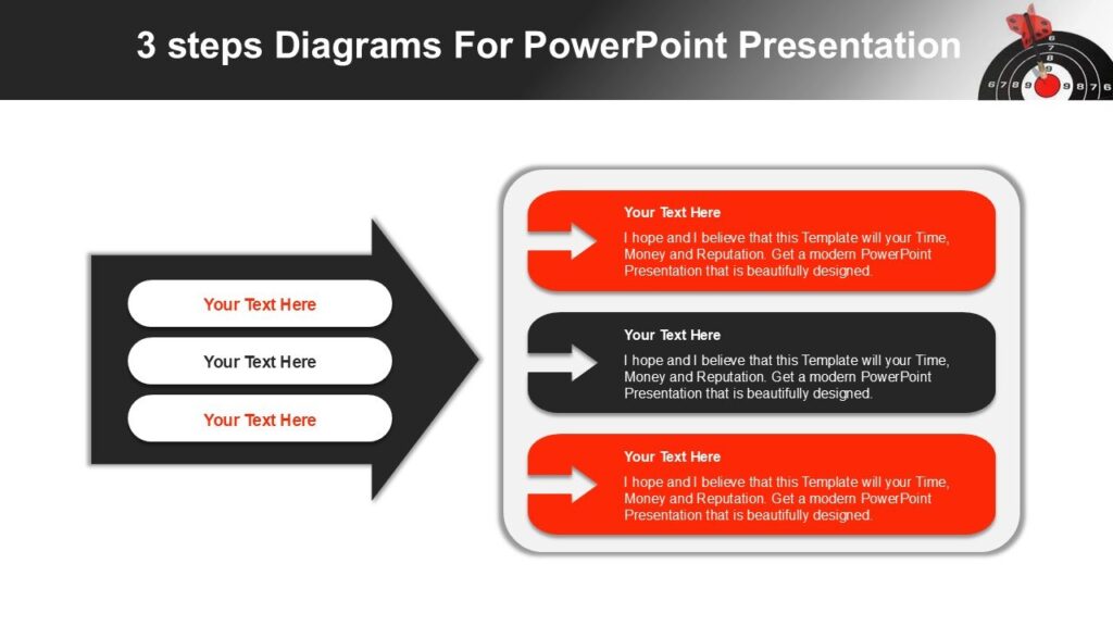 3 steps Diagrams For PowerPoint Presentation : 100% Editable PPTx