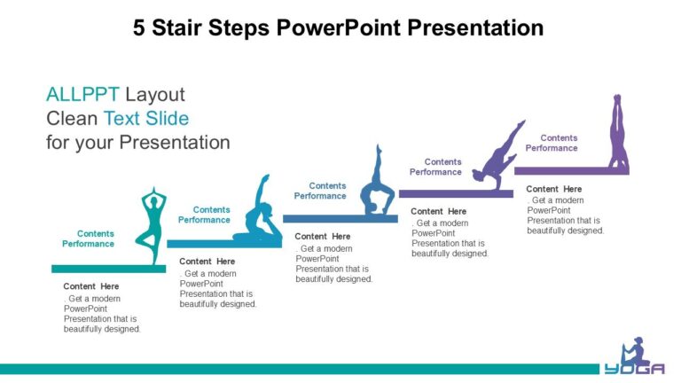 5 Stair Steps PowerPoint Presentation : 100% Editable PPTx
