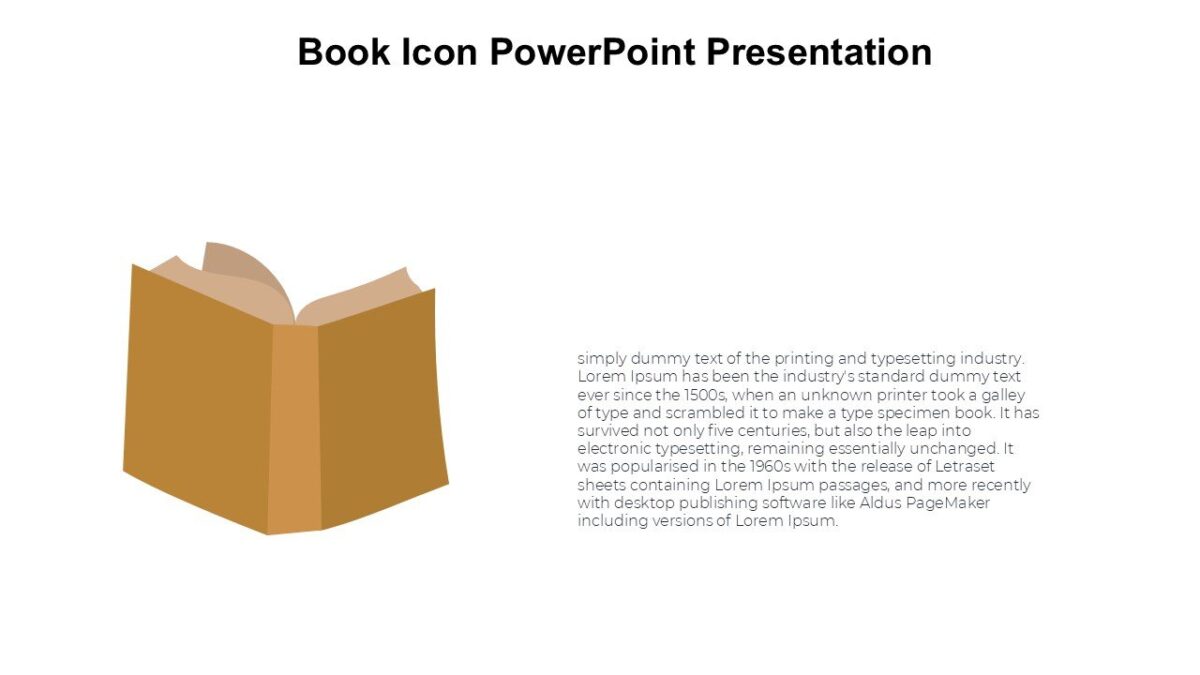 Book Icon PowerPoint Presentation : 100% Editable PPTx