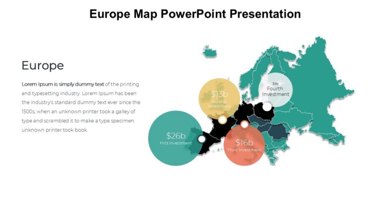 Europe Map PowerPoint Presentation : 100% Editable PPTx