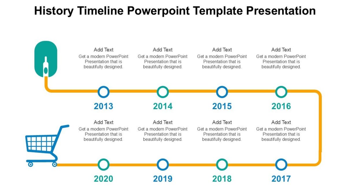History Timeline Powerpoint Template Presentation : 100% Editable PPTx