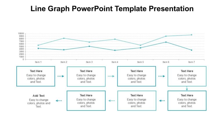 Line Graph PowerPoint Template Presentation : 100% Editable PPTx