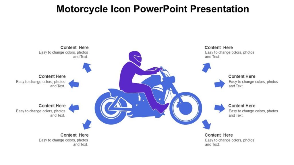 Motorcycle Icon PowerPoint Presentation : 100% Editable PPTx