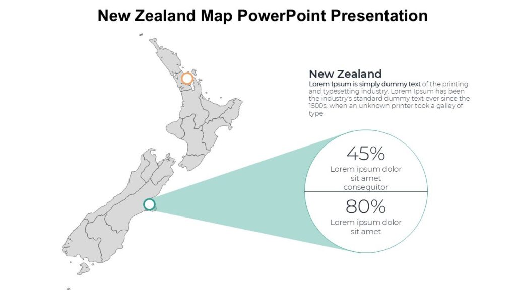 New Zealand Map PowerPoint Presentation : 100% Editable PPTx