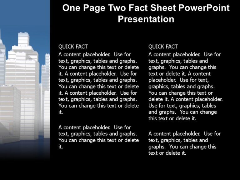 One Page Fact Sheet PowerPoint Templates : Free Instant Download PPTx