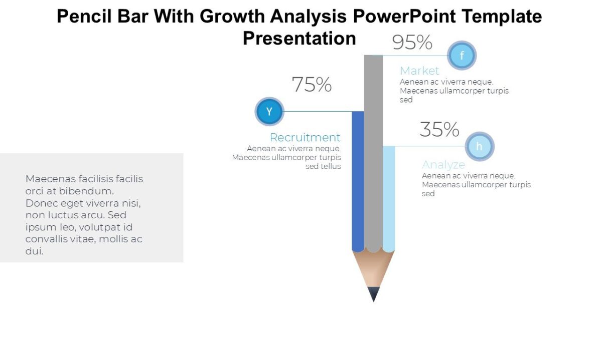 Pencil Bar With Growth Analysis PowerPoint Template Presentation : 100% ...