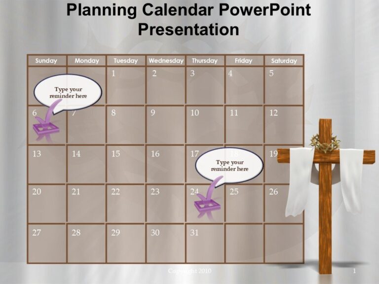 Planning Calendar PowerPoint Presentation : 100% Editable PPTx