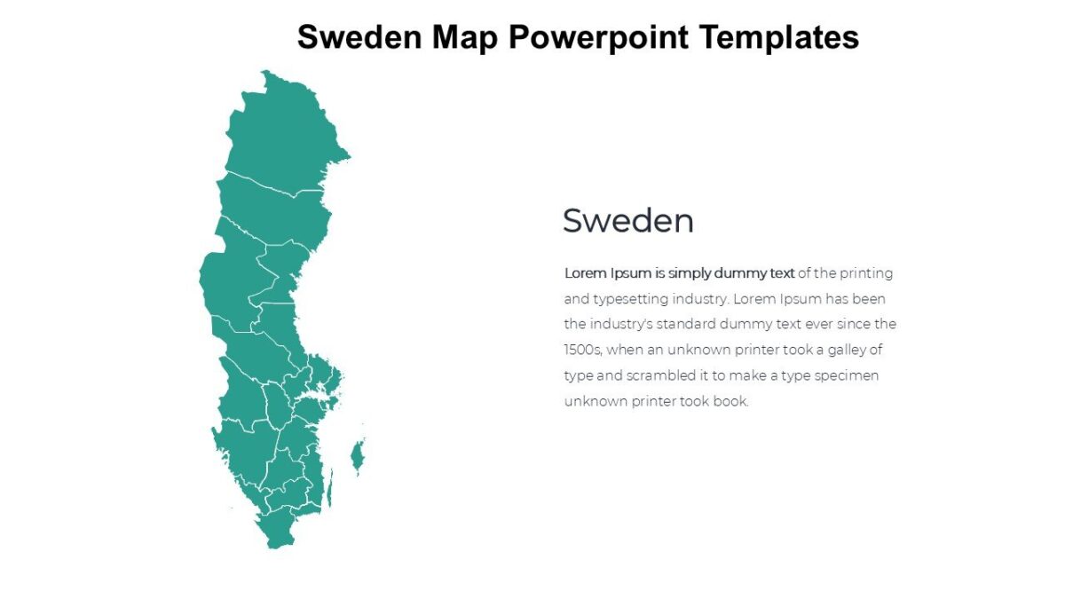 Sweden Map Powerpoint Templates : 100% Editable PPTx