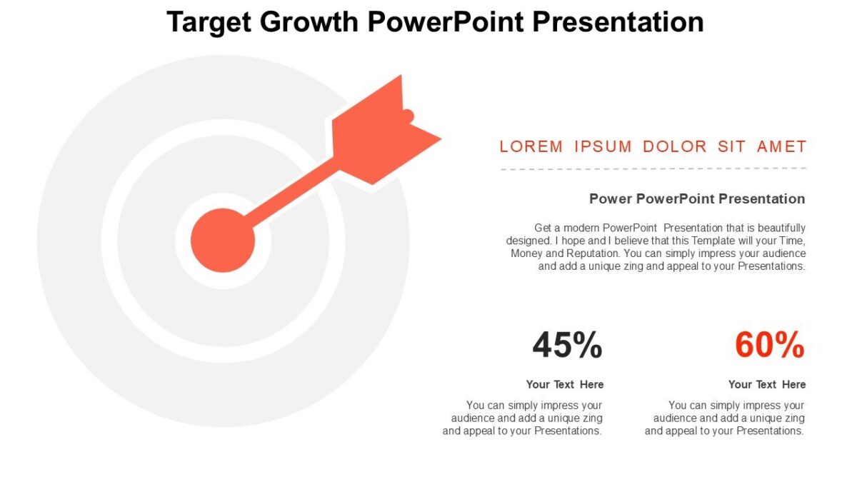 Target Growth PowerPoint Presentation : 100% Editable PPTx