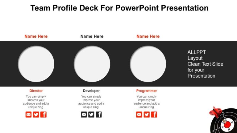 Team Profile Deck For PowerPoint Presentation : 100% Editable PPTx
