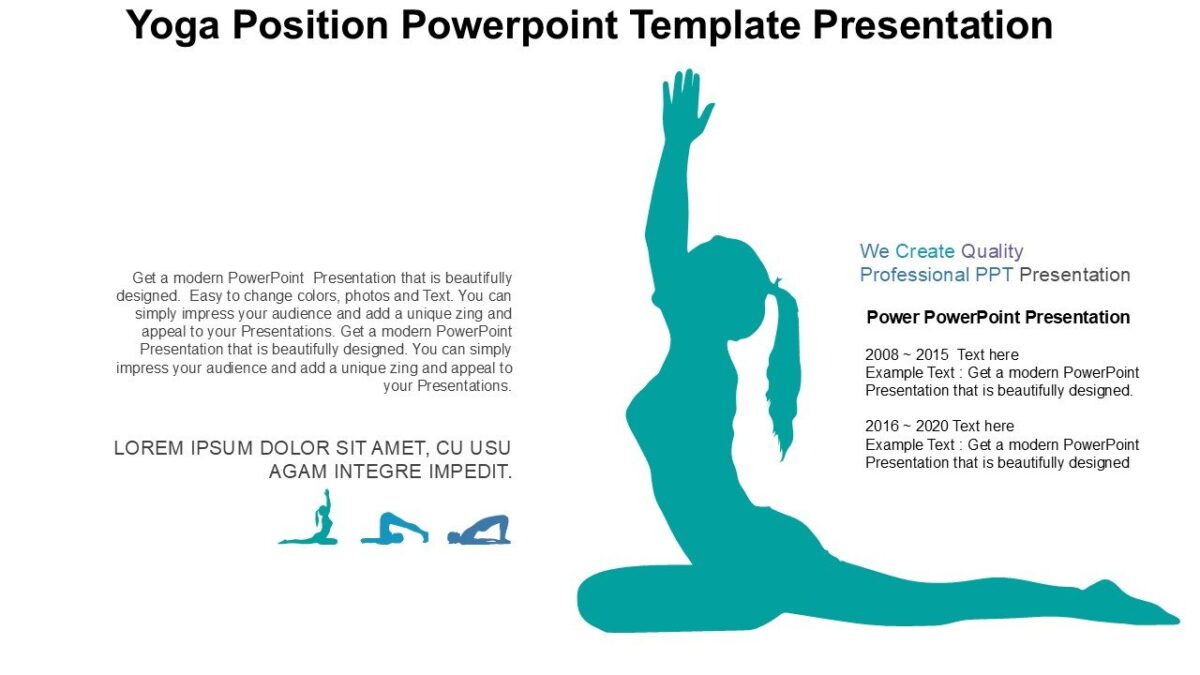 Yoga Position Powerpoint Template Presentation : 100% Editable PPTx